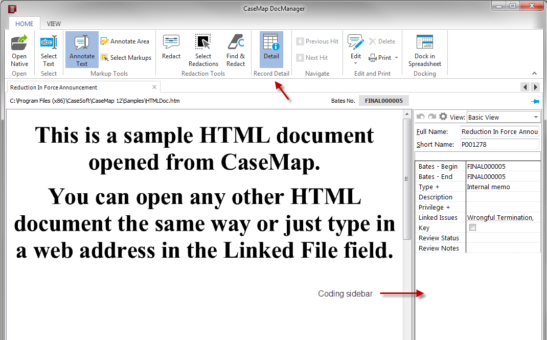 Document review and coding